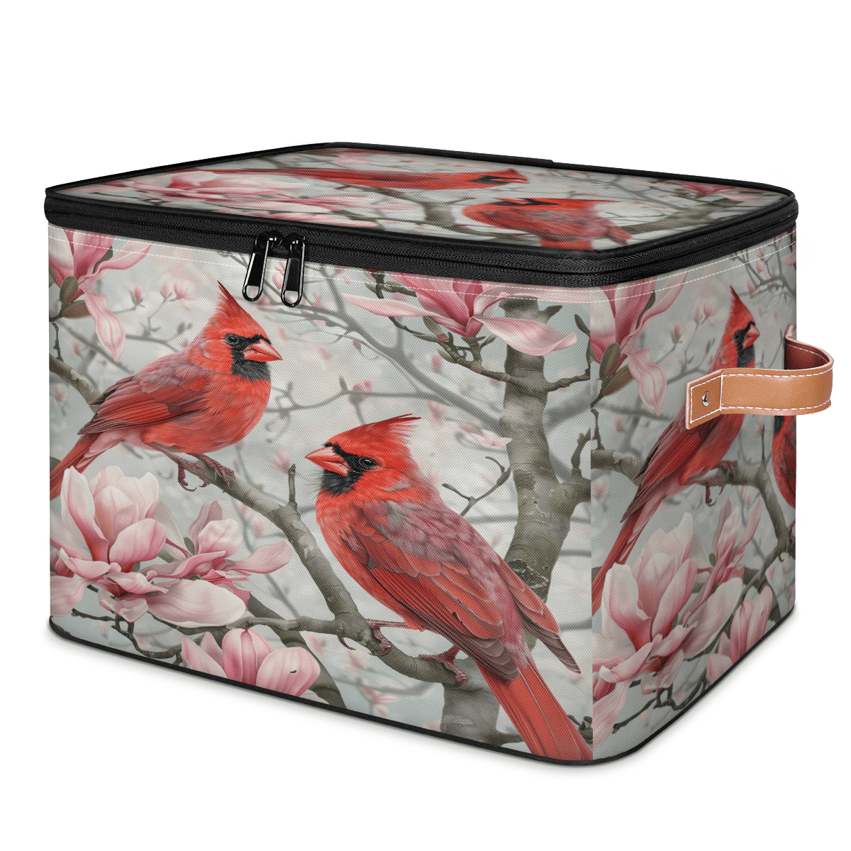 CURLYOOT Red Bird On Tree Storage Bins with Lid, Decorative Fabric ...