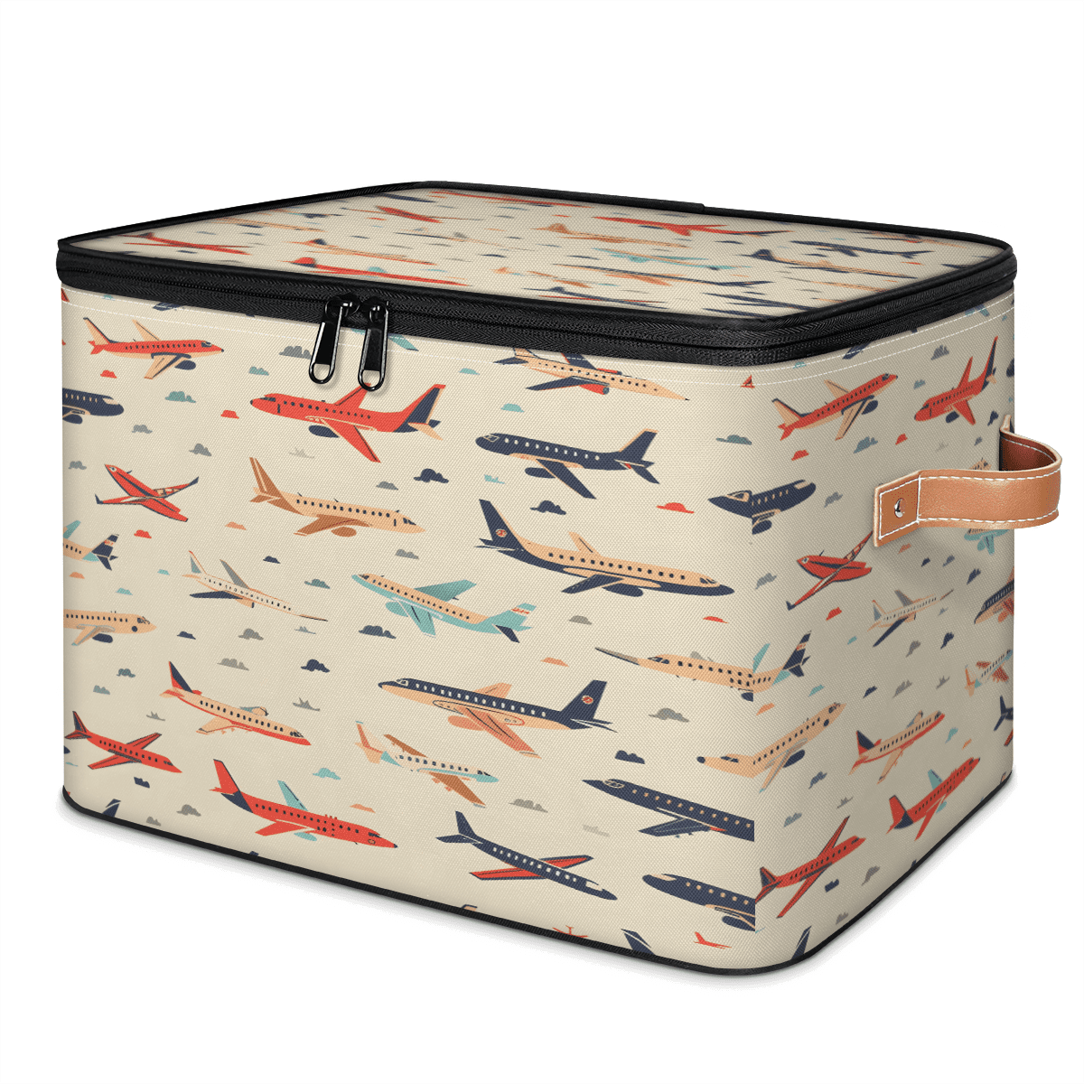 CURLYOOT Retro Airplane Storage Bins with Lid, Decorative Fabric ...