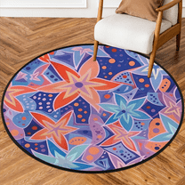 CURLYOOT Round Rug 3ft Christmas Tree Area Rug, Washable Circle Mat Non ...