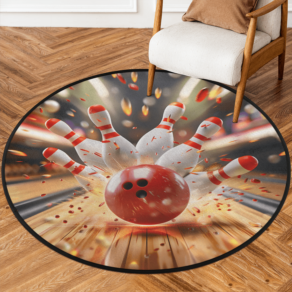 CURLYOOT Round Rug 3ft Bawling Ball Area Rug, Washable Circle Mat Non ...