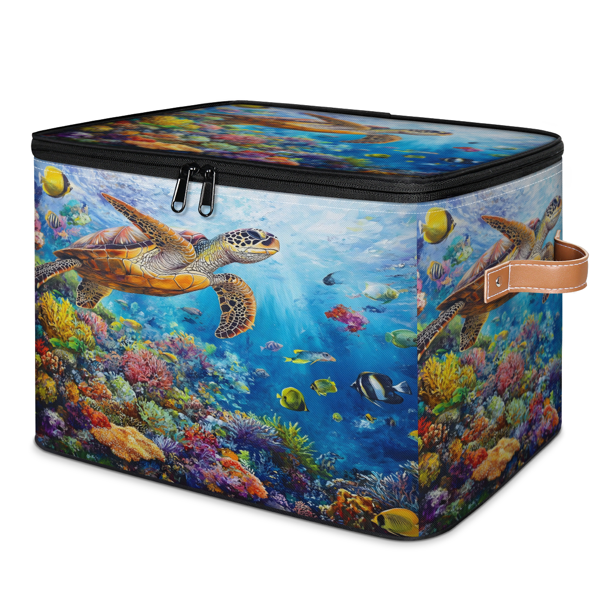 CURLYOOT Sea Turtle Animal under the Ocean Storage Bins with Lid ...