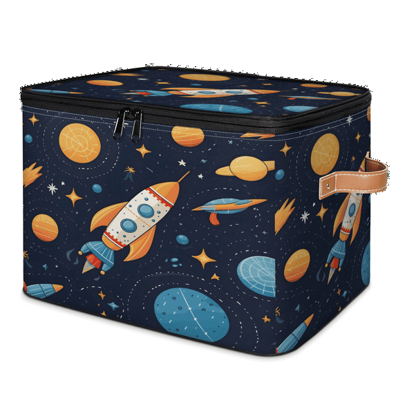 CURLYOOT Spaceship Rocket Ship Galaxy Theme Storage Bins with Lid ...