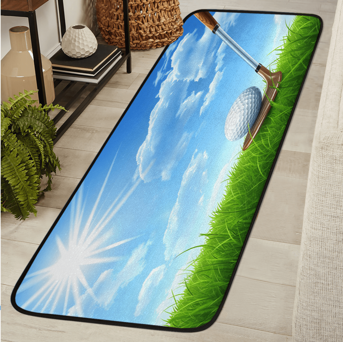 CURLYOOT Sports Golf Club Themed Runner Rug 2'x6' Washable Kitchen ...