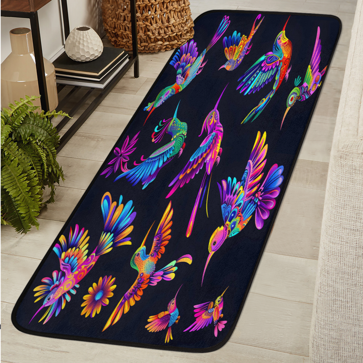CURLYOOT Spring Hummingbird Runner Rug 2'x6' Washable Kitchen Runner ...