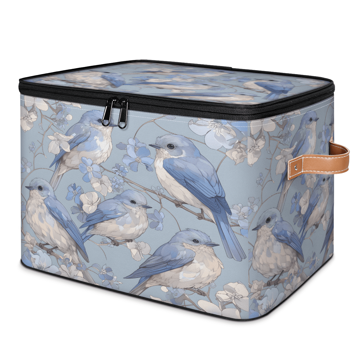 CURLYOOT Spring Summer Blue Birds Storage Bins with Lid, Decorative ...