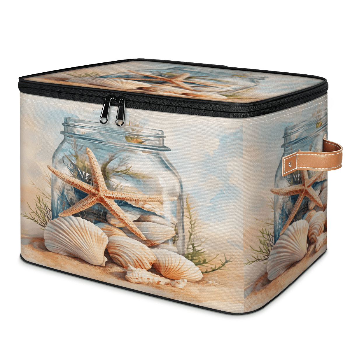 CURLYOOT Starfish Beach Sand Summer Seashell Storage Bins with Lid ...