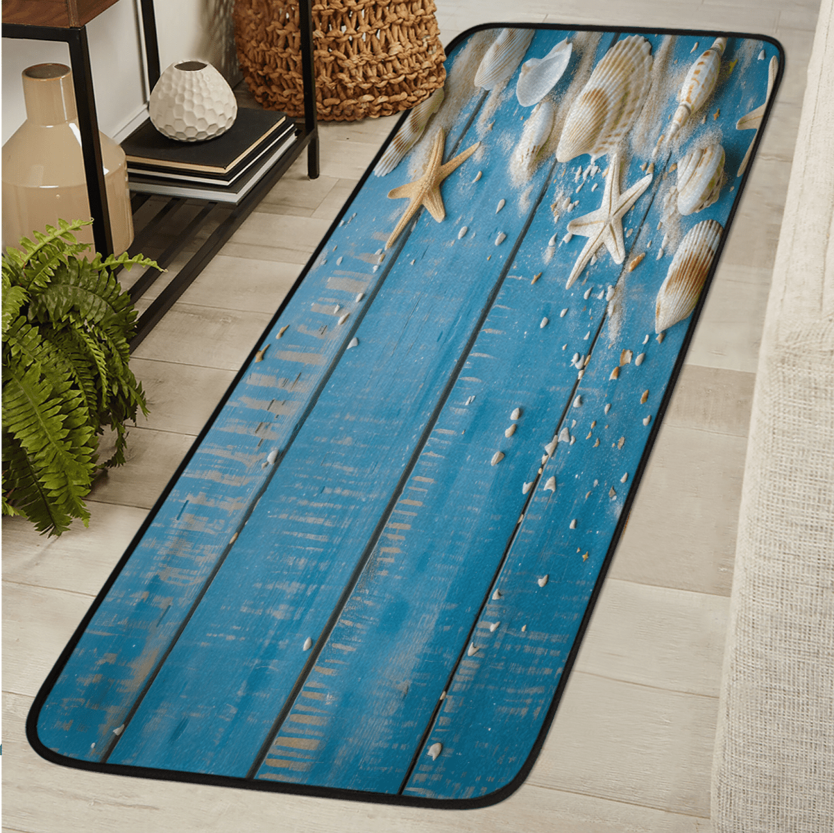 CURLYOOT Summer Beach Runner Rug 2'x6' Washable Kitchen Runner Rug ...