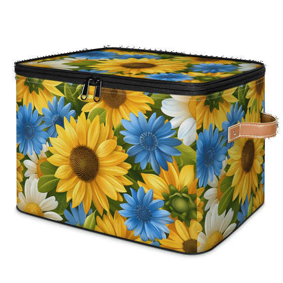 CURLYOOT Summer Sunflower Style Storage Bins with Lid, Decorative ...