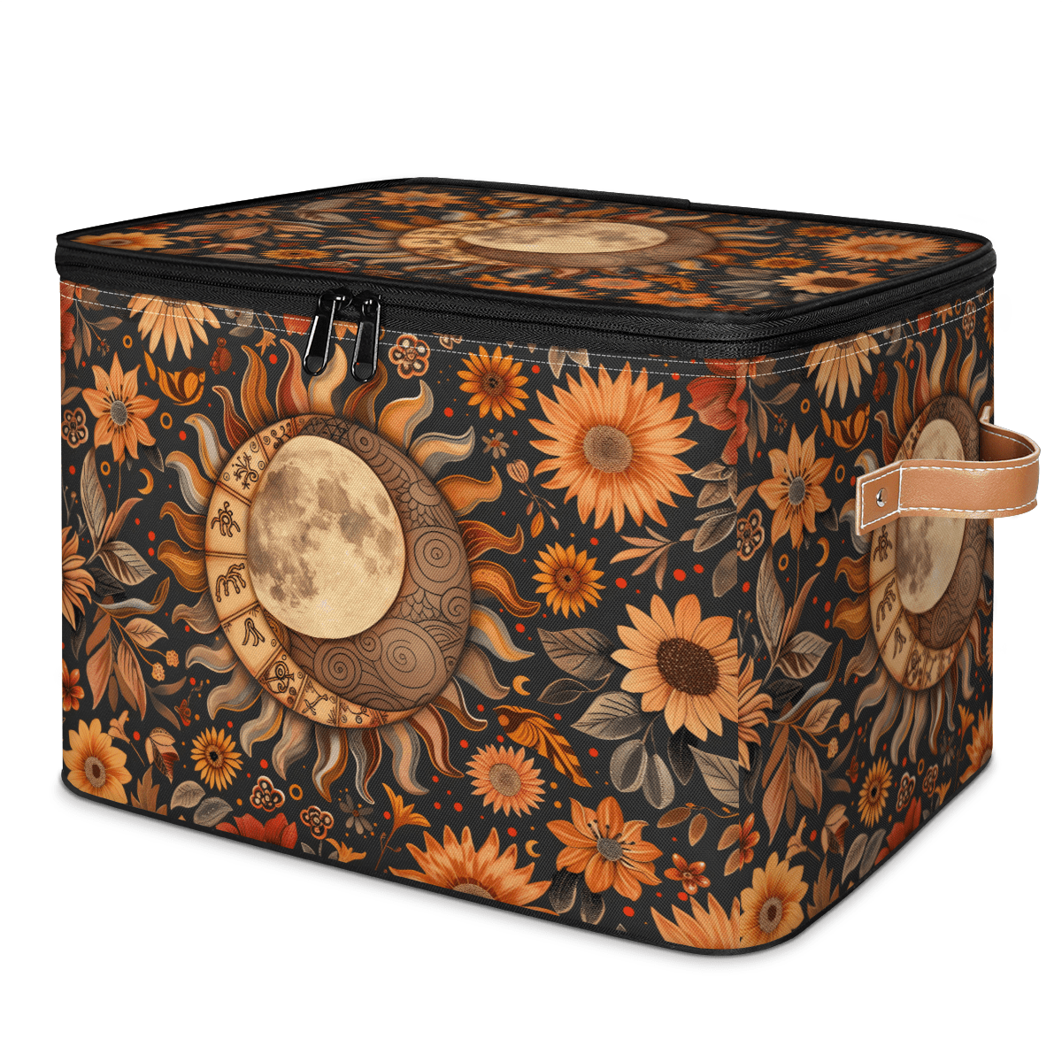 CURLYOOT Sun And Moon Boho Retro Storage Bins with Lid, Decorative ...