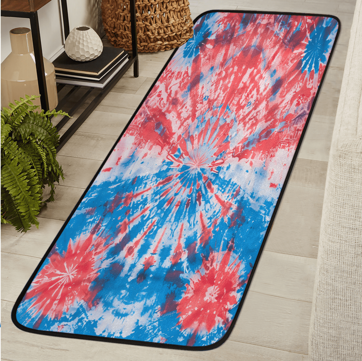 CURLYOOT Tie Dye Runner Rug 2'x6' Washable Kitchen Runner Rug Indoor ...