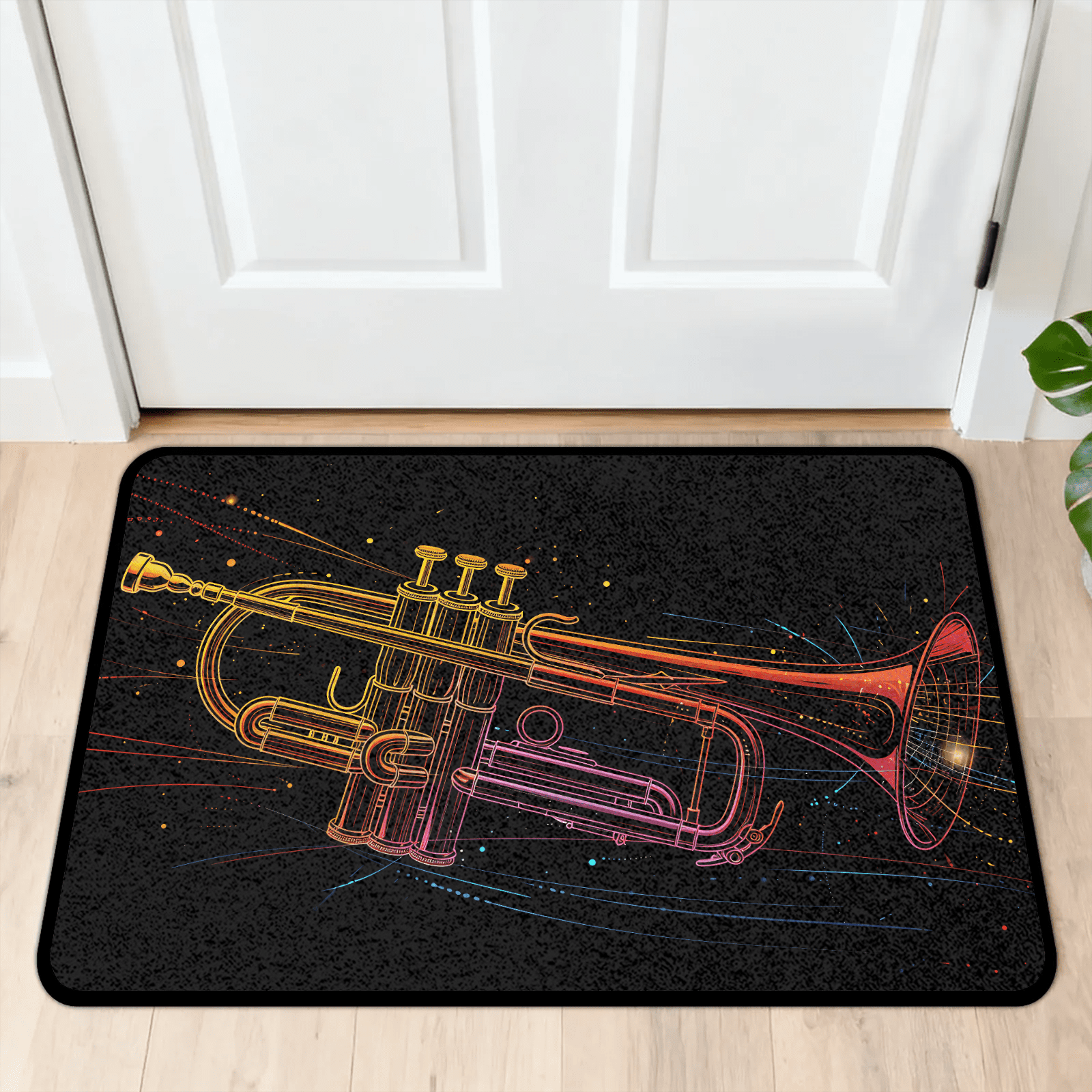 CURLYOOT Trumpet Music Indoor Doormat, Non-Slip Absorbent Door Mat 24 ...
