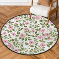CURLYOOT Wildflower 5.2ft Round Rug for Living Room, Large Washable ...
