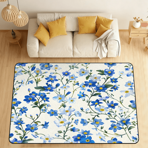 CURLYOOT Wildflower Area Rugs 5'x7' Washable Rug Large Living Room Rug ...