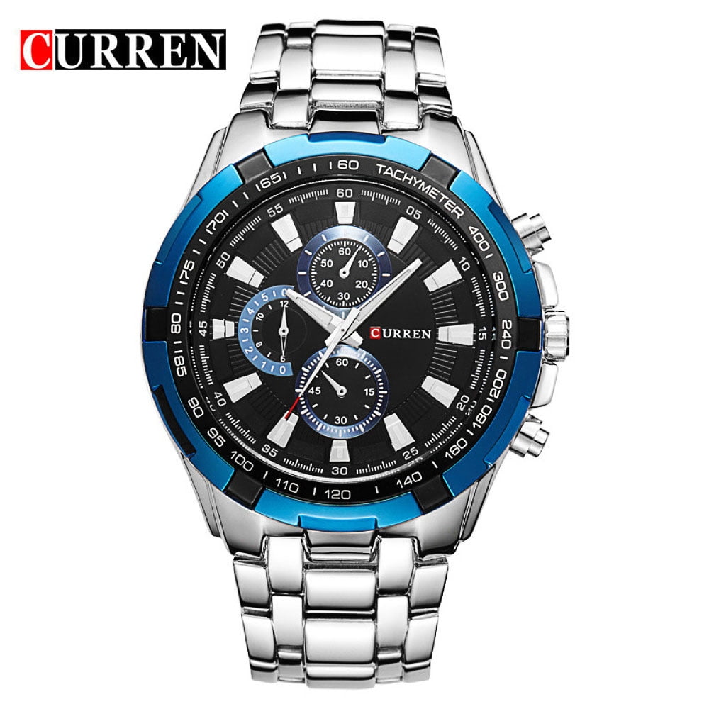 CURREN 8023 Men Blue Business Quartz Waterproof Stainless Steel Sports ...