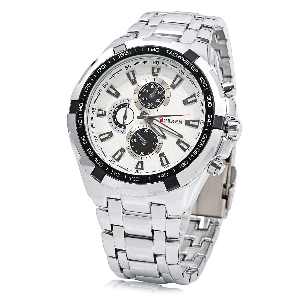 CURREN 8023 Men White Business Quartz Waterproof Stainless Steel Sports ...