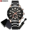 CURREN 8417 Man Black Chronograph Quartz Waterproof Luminous Watch for ...