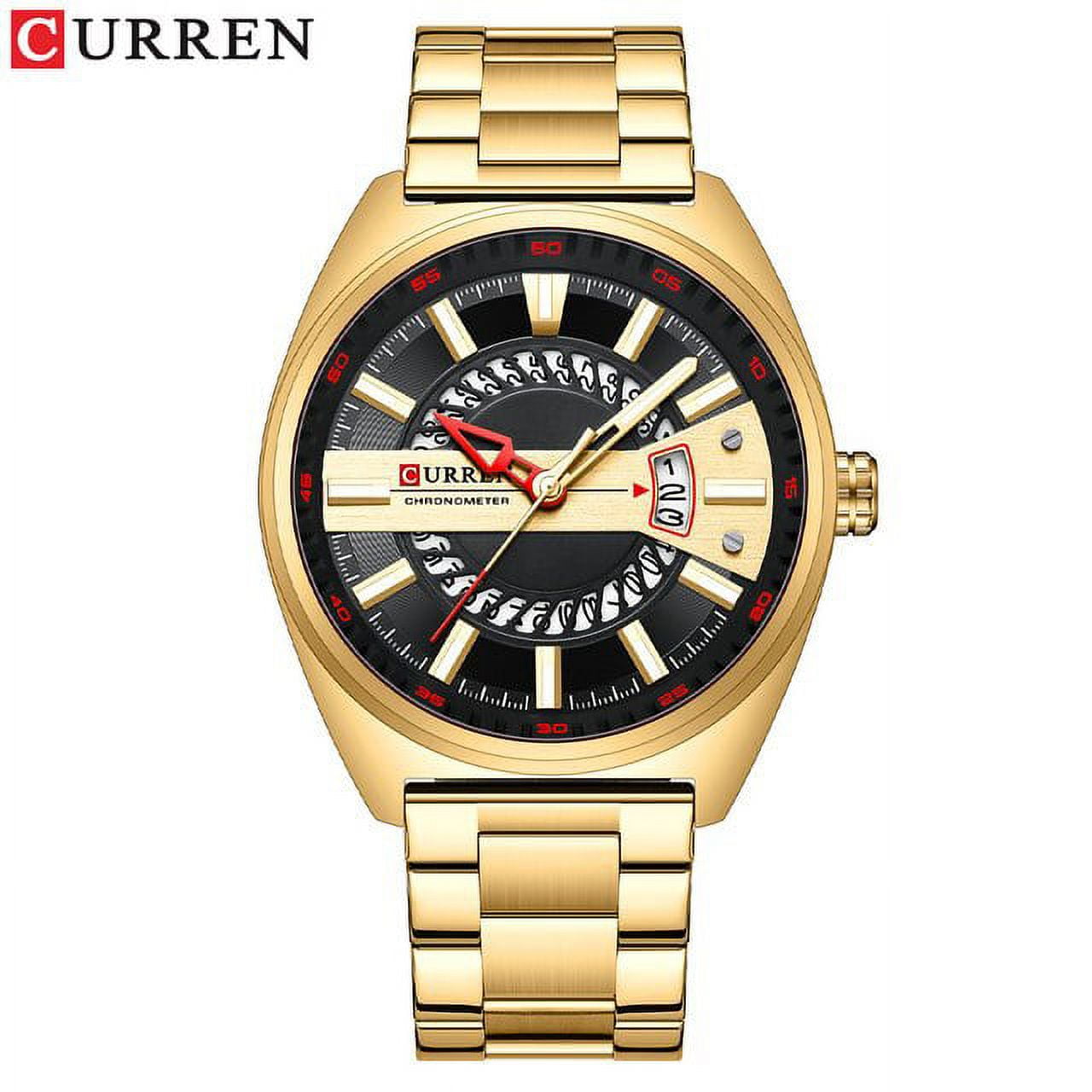 CURREN Male Watches Luxury Brand Stainless Steel Band Black ...