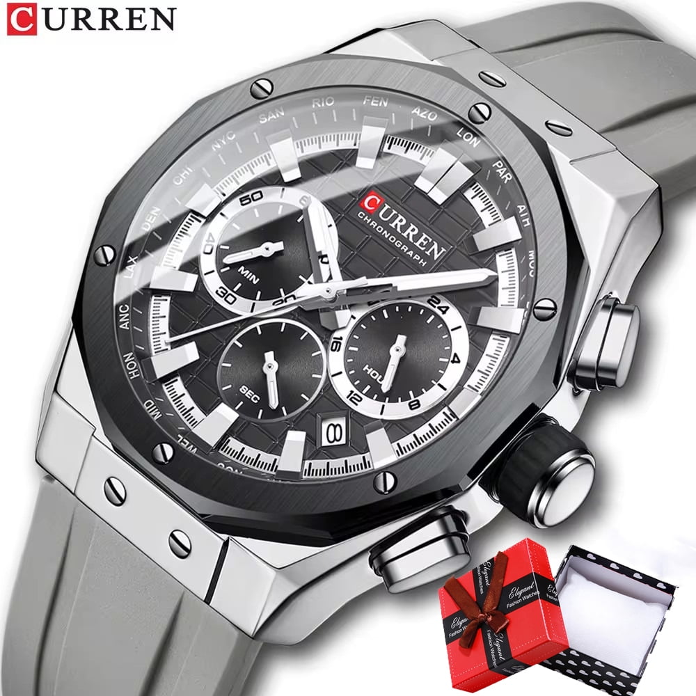 CURREN Men Watch Military Army WristWatch Waterproof Chronograph Date ...