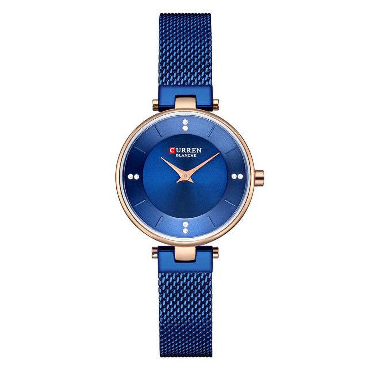 CURREN Womens Watches Slim Fashion Quartz Diamond Watch With Stainless ...
