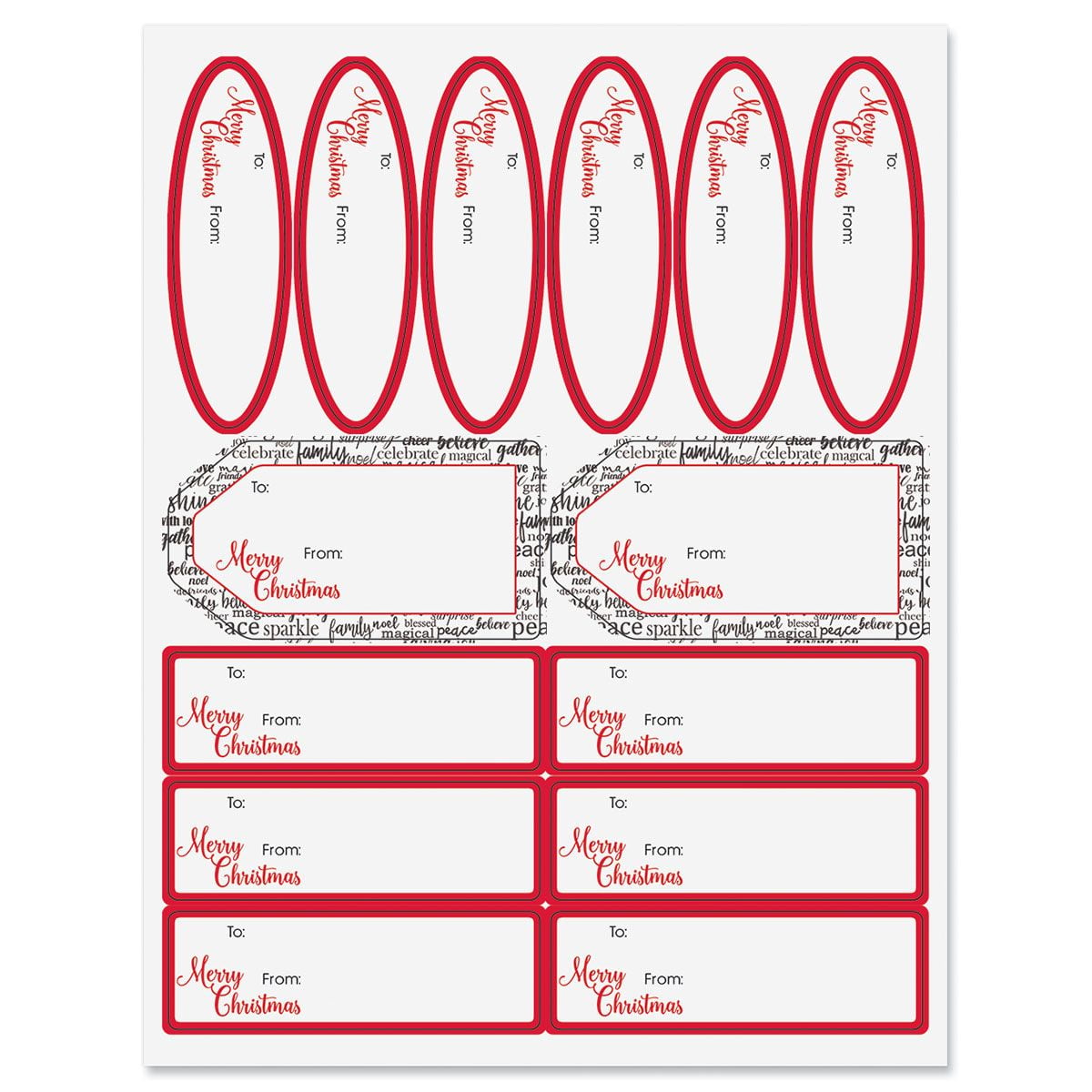 CURRENT Christmas Saying To/From Labels- Set of 42 Include 3 Sizes ...