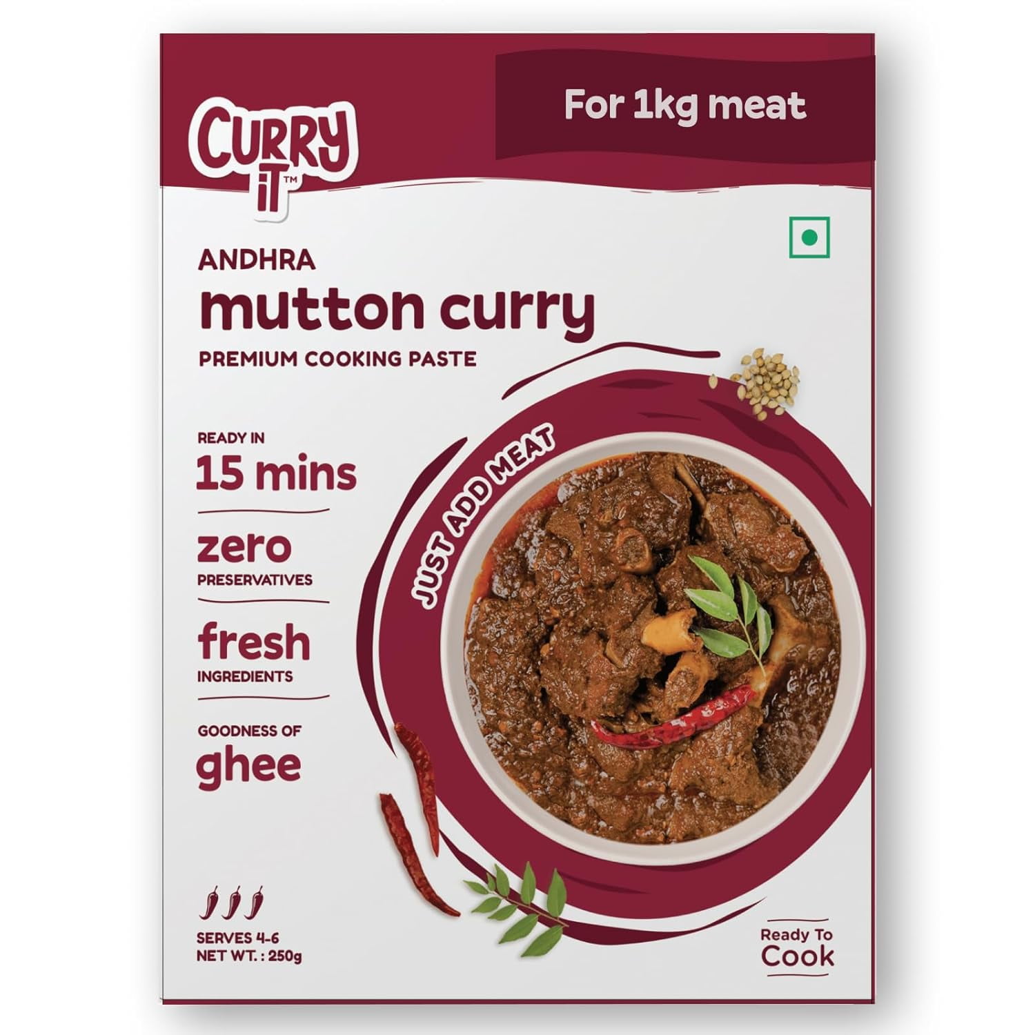 CURRYiT Instant Andhra Mutton Curry Paste Just Add Lamb, Chicken, Fish ...
