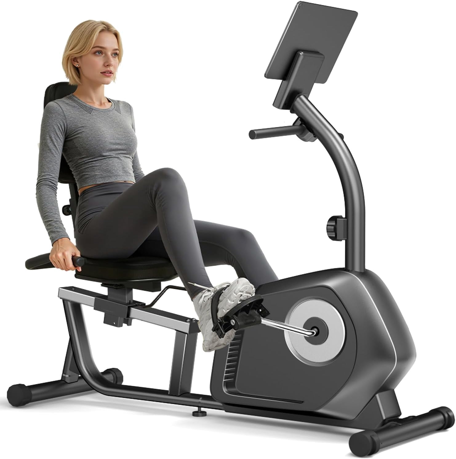 CURSOR FITNESS Recumbent Exercise Bike, Stationary Bikes for Home with ...