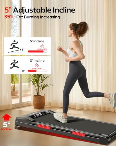 CURSOR FITNESS Walking Pad Treadmill with Incline, Under Desk Treadmill ...