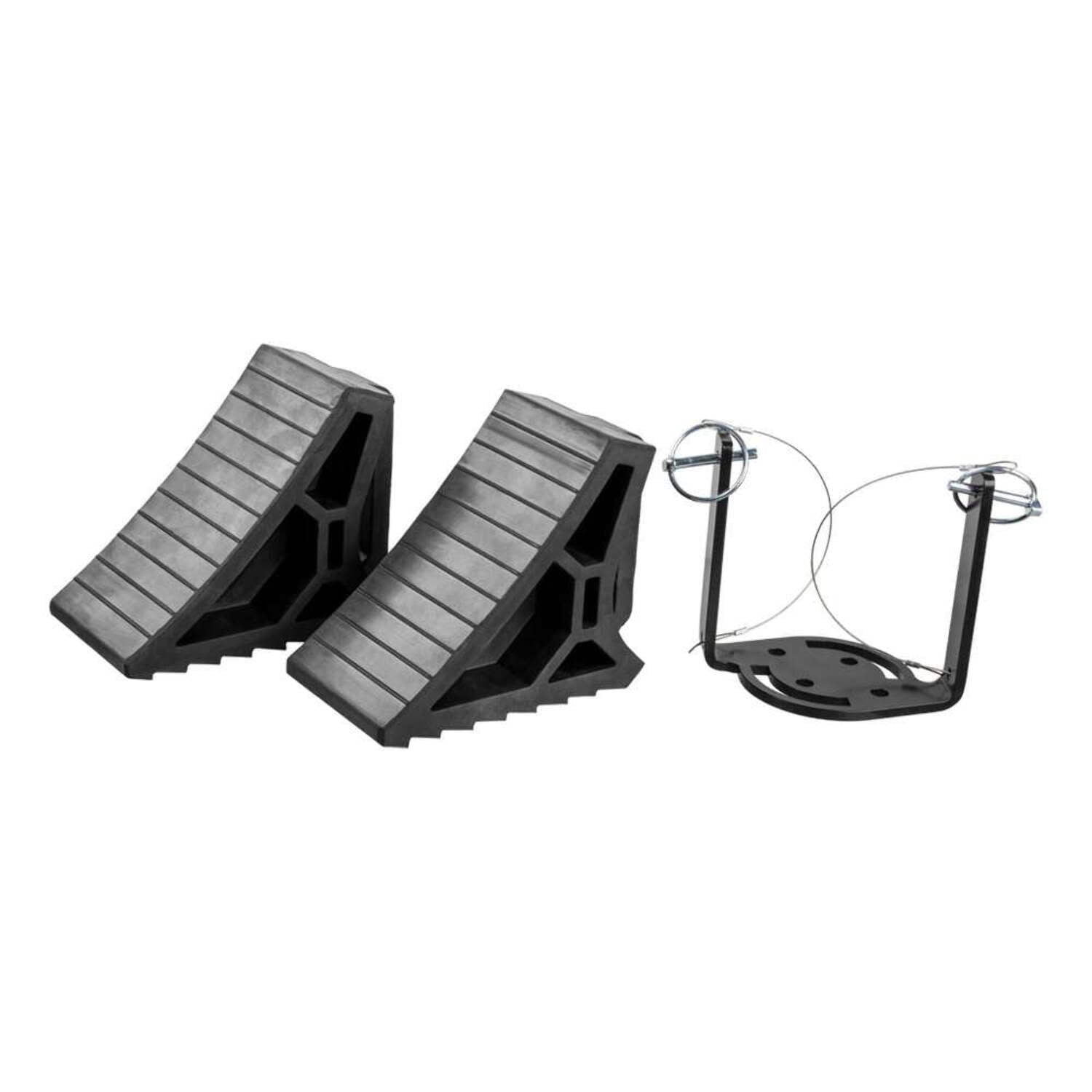 CURT HD Wheels Chocks 2Pack wMounting Bracket 22802 - Walmart.com