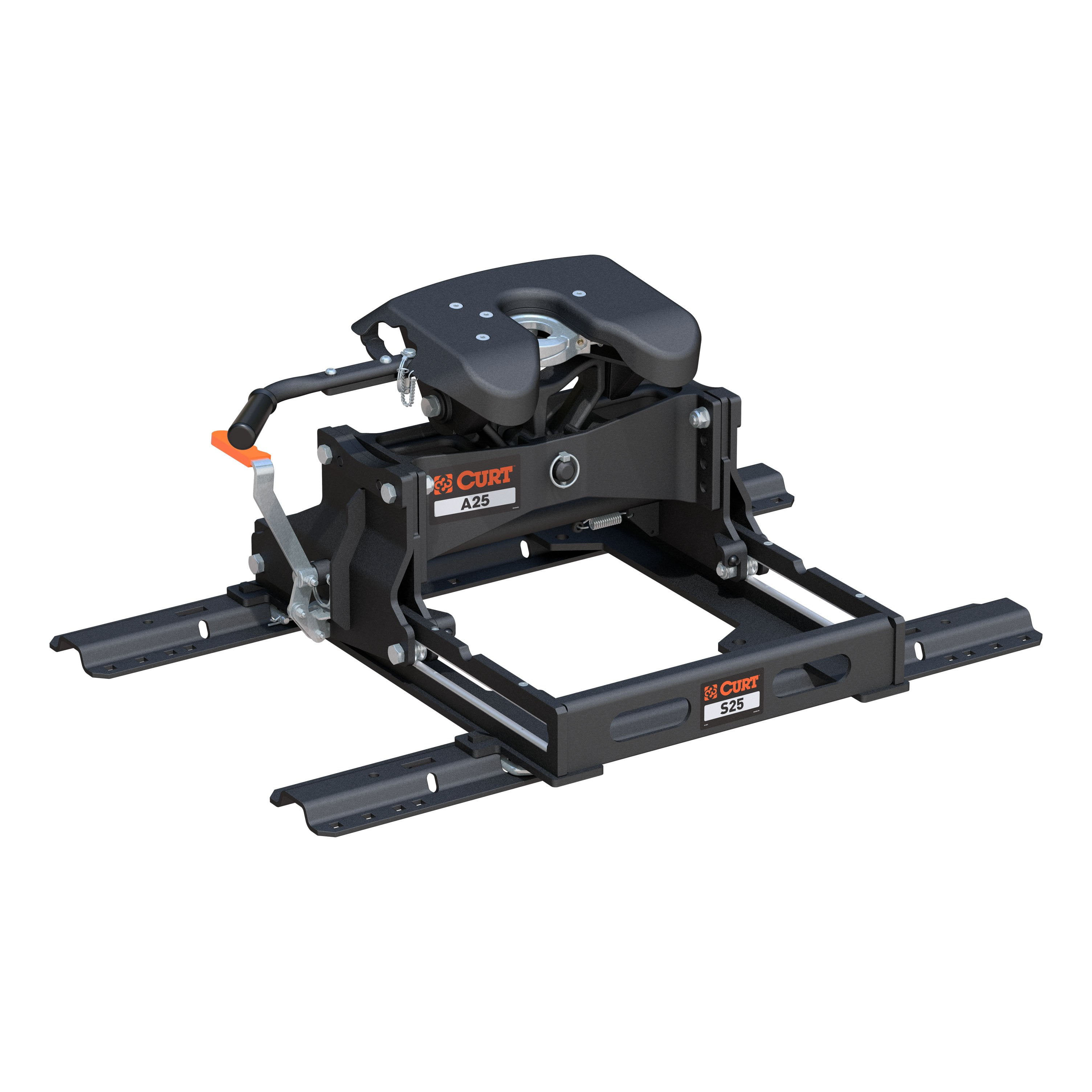 CURT 16651 A25 5th Wheel Slider Hitch with Base Rails for Short Bed ...