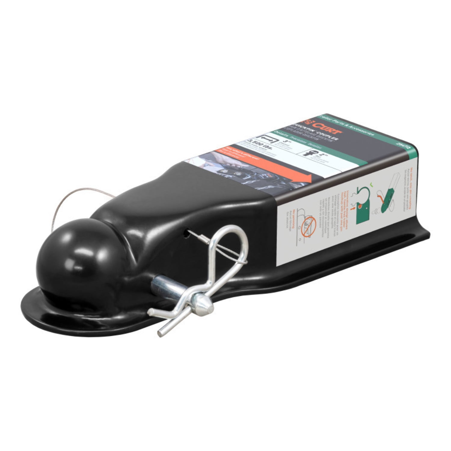 CURT 3,500 lbs QuickPin No-Latch 2" Trailer Coupler (3" Channel ...