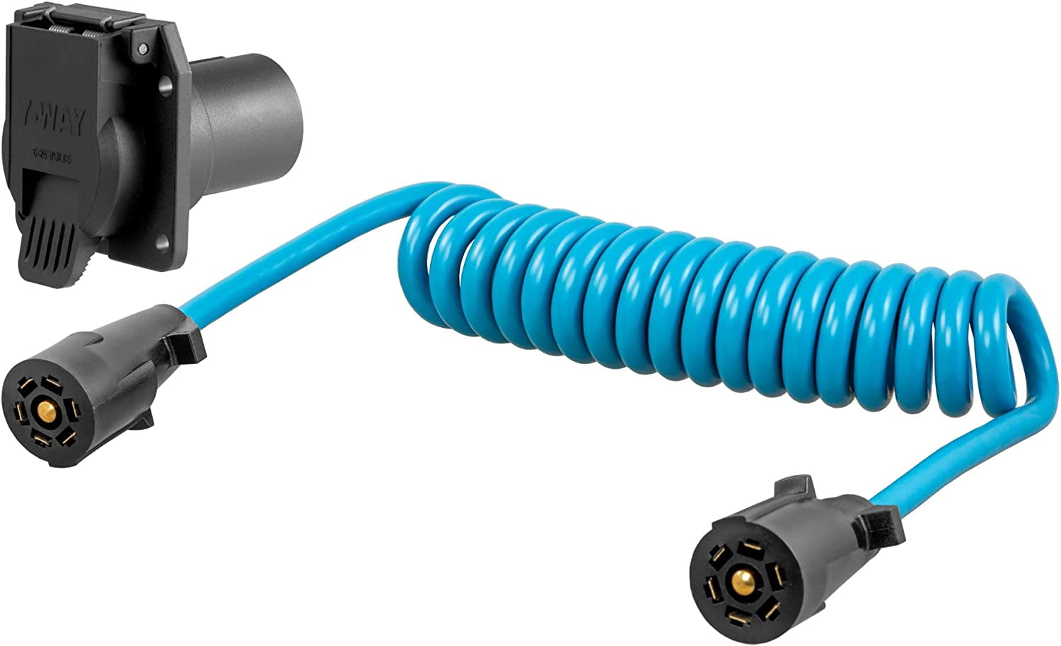 CURT 57284 8-Foot Flat Towing 7-Way RV Blade Wiring Extension Harness ...