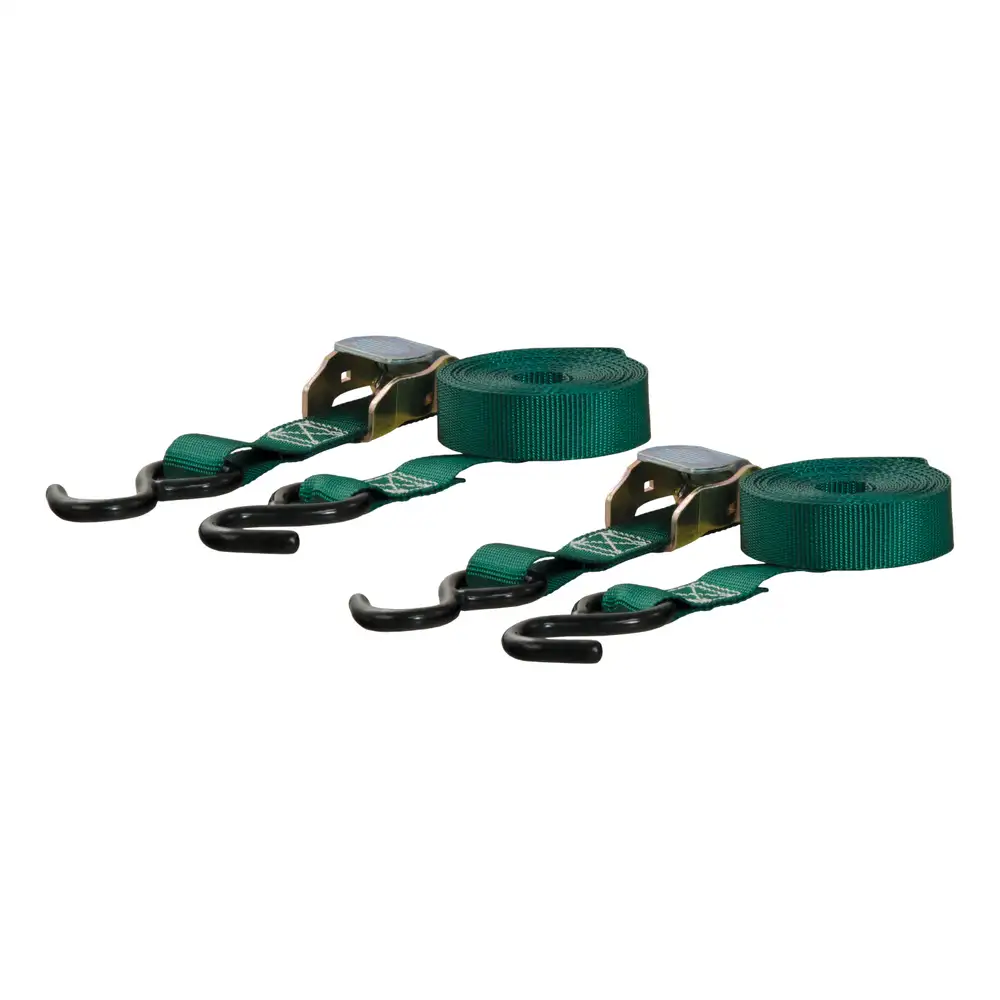 CURT 83015 1-Inch x 15-Foot Dark Green Nylon Cargo Straps, 900 lbs ...