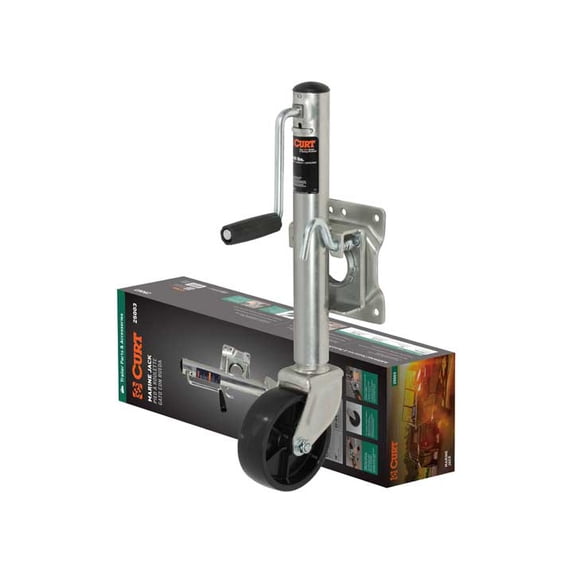 Curt 25003 Marine Trailer Jack w/6" Wheel 1,000lb 10" Travel Packaged ...
