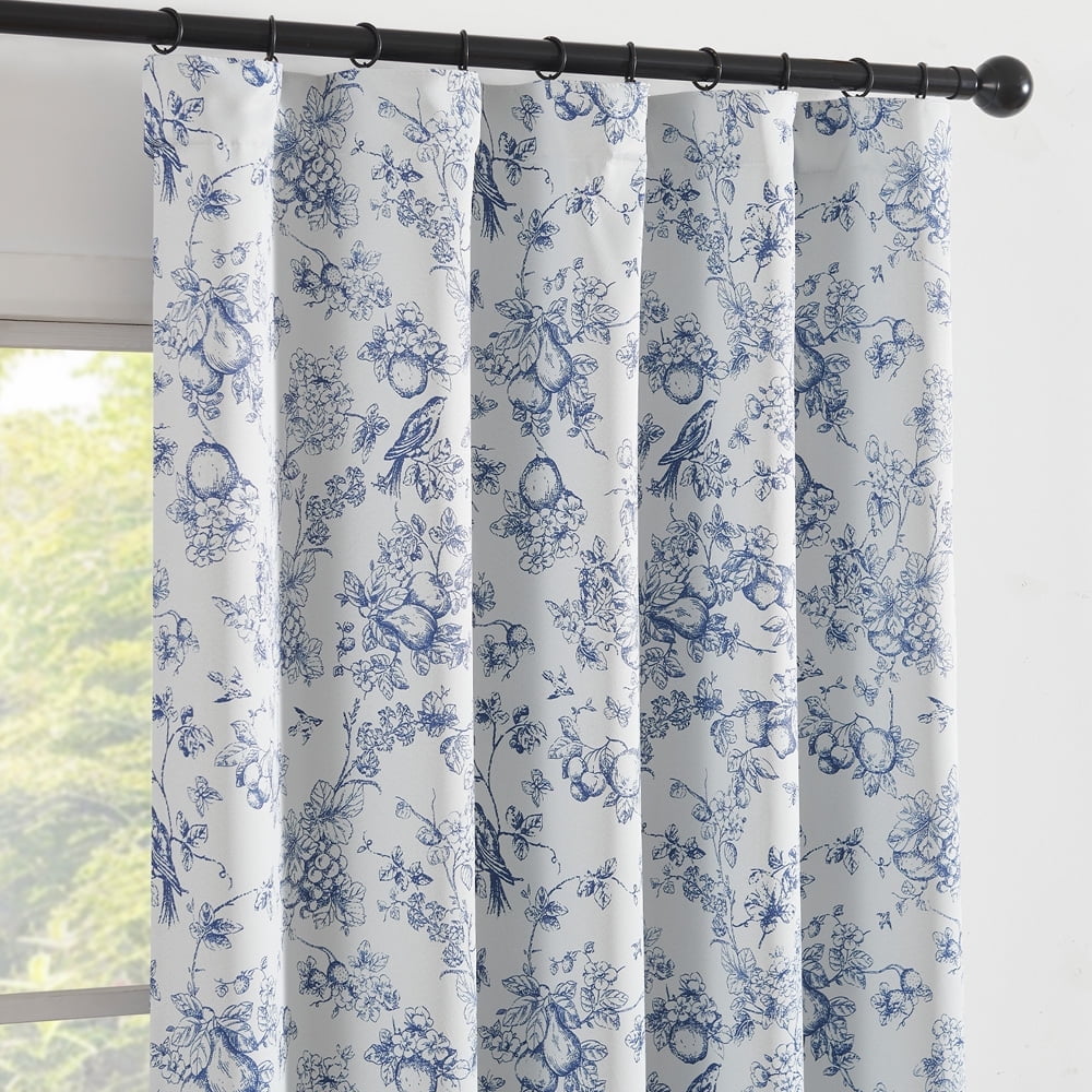 CURTAINKING Blackout Curtains 63 Inches Long, Printed Floral French ...