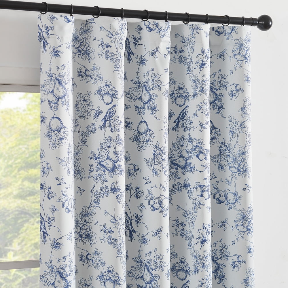 CURTAINKING Blackout Curtains 84 Inch, Printed Floral French Farmhouse ...