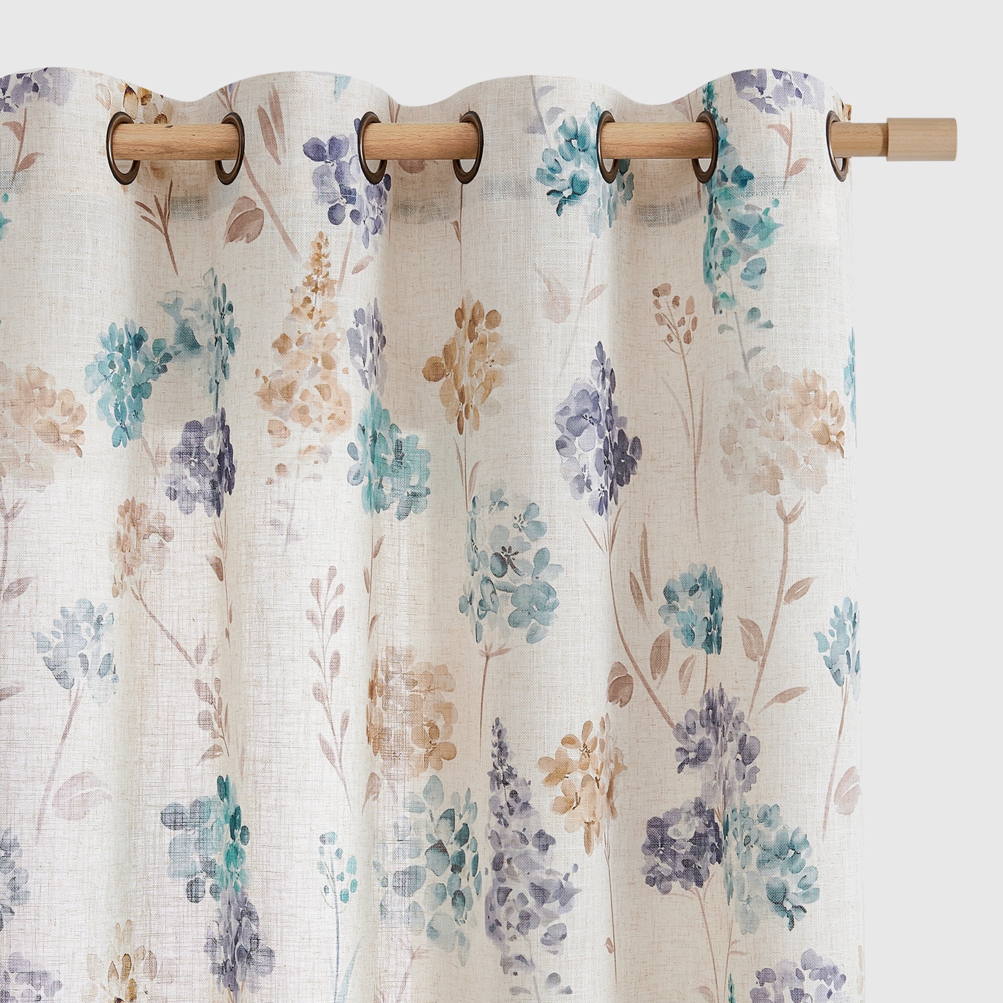 CURTAINKING Floral Curtains 63 inches Long Farmhouse Curtains for ...