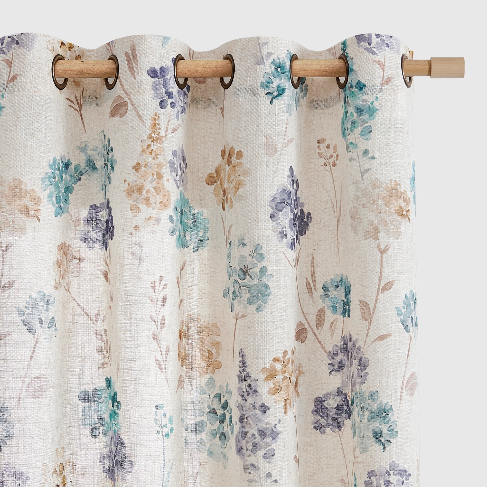 CURTAINKING Floral Curtains 63 inches Long Farmhouse Curtains for ...