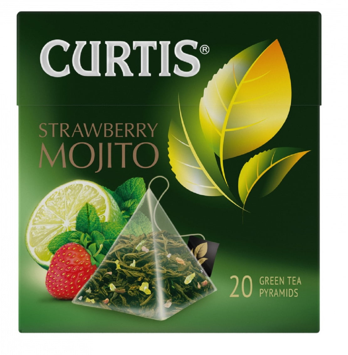 CURTIS Green Tea Strawberry Mojito (20 Tea Pyramid Sachets) - Set of 2 ...
