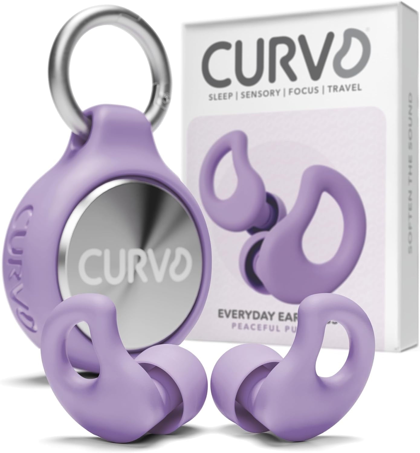 CURVD Everyday Earplugs + Case Clip Bundle – Perfect for Sleep, Travel ...