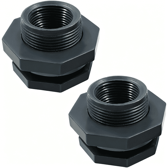 CURYMAY 2pcs NPT1 PVC Bulkhead Fitting,1 Inch Plastic Water Tank ...