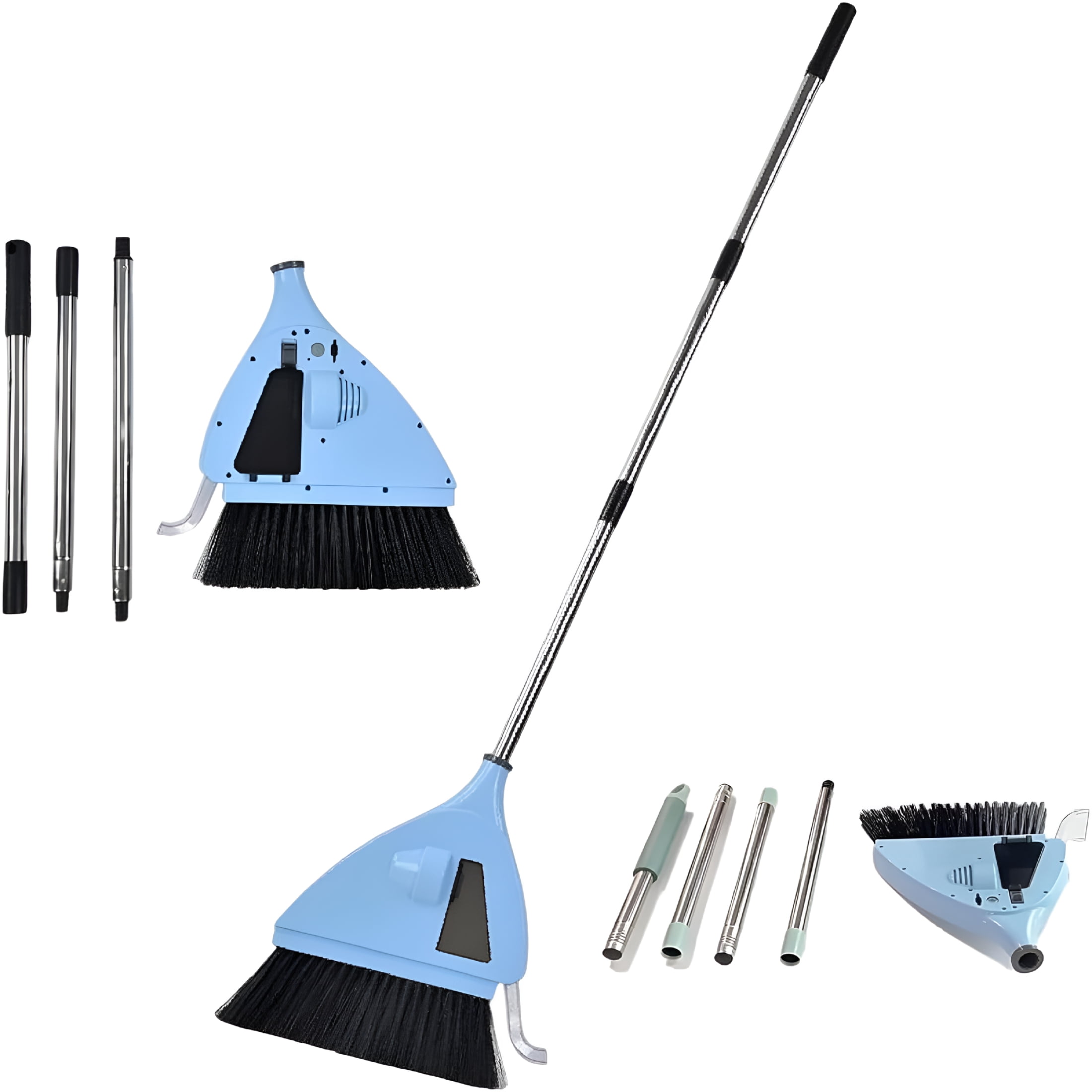 CURYMAY Broom – Built-In Suction for Easier Sweeping,2 in 1 Push Broom ...