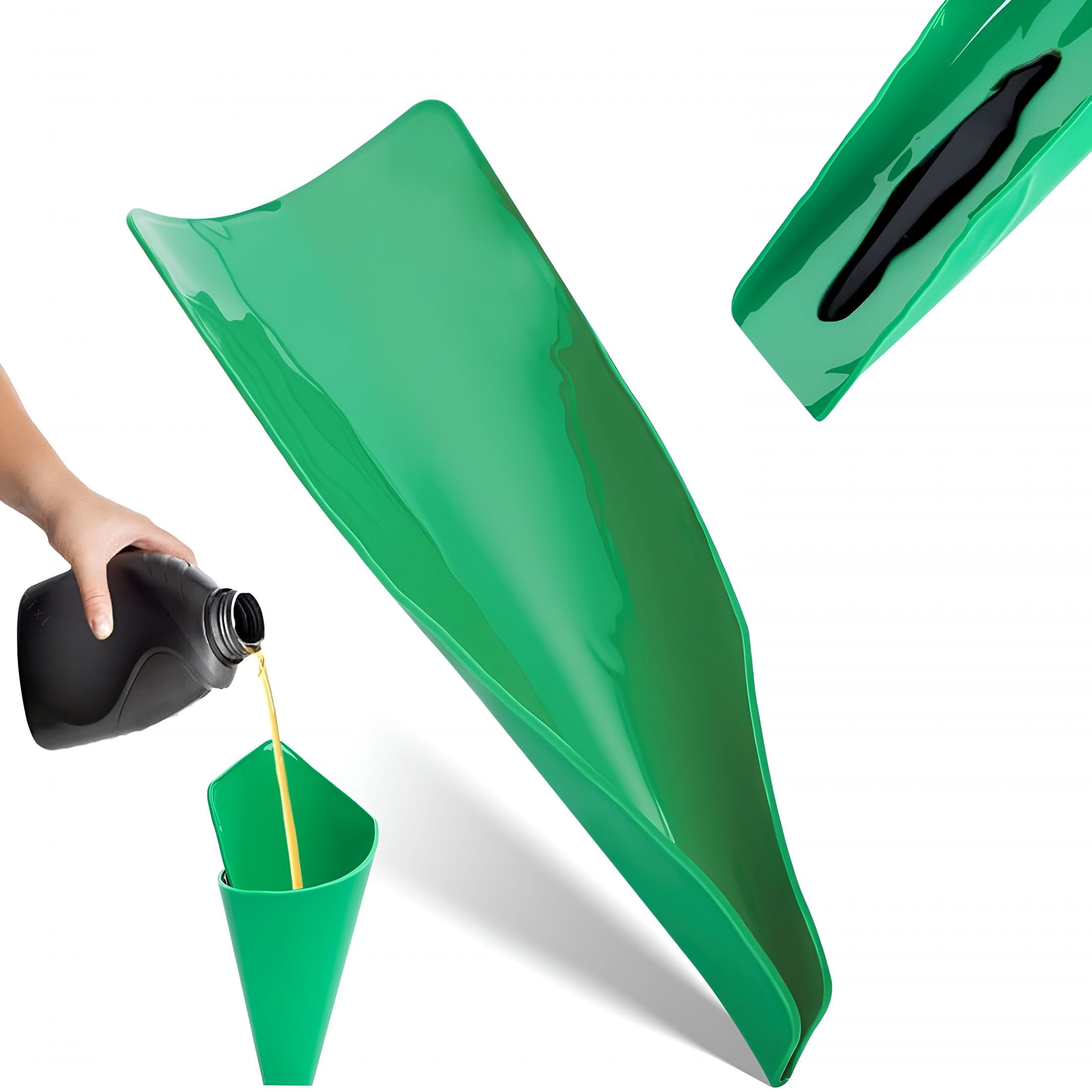 CURYMAY Reusable Flexible Oil Drain Funnel Form a Foldable Bendable ...