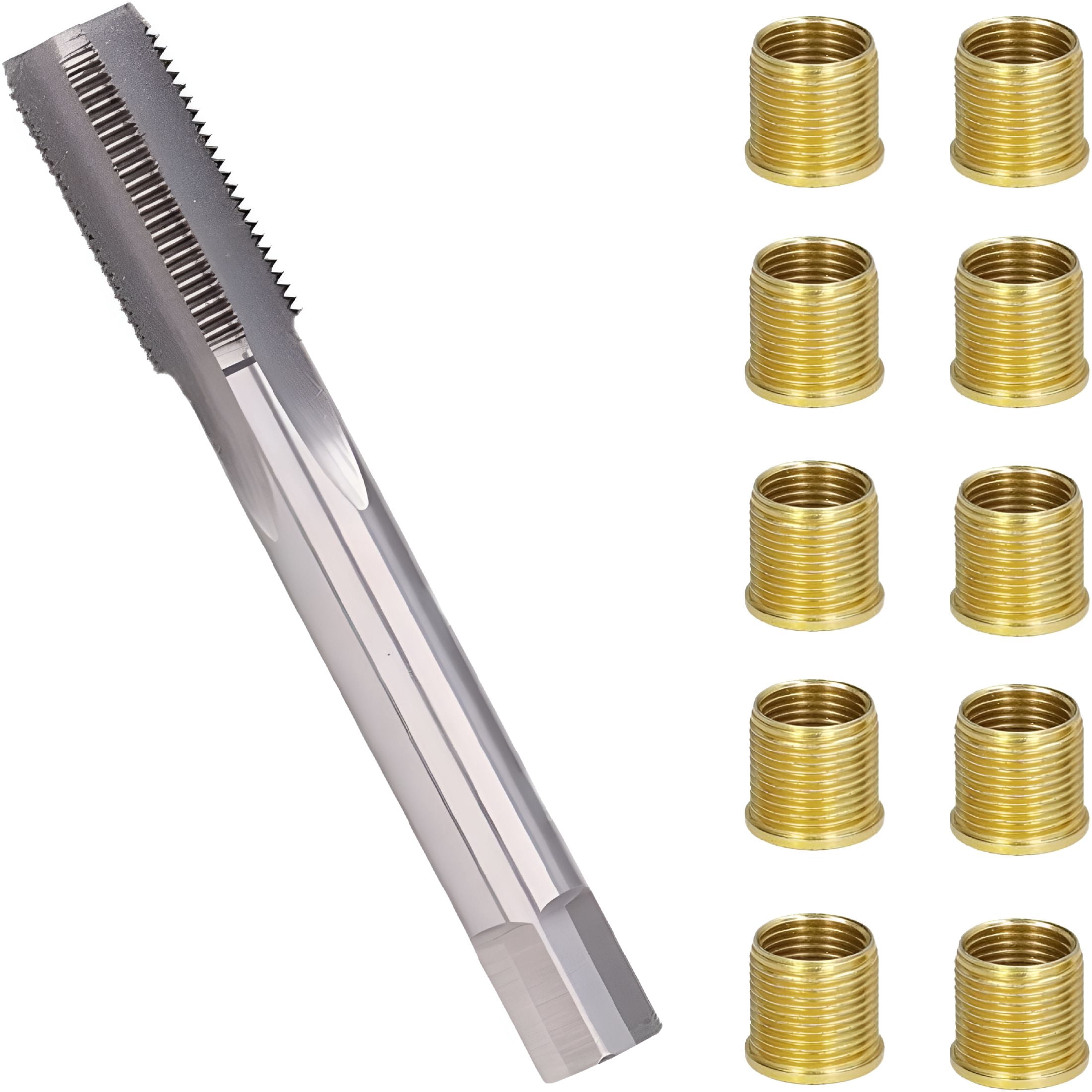 CURYMAY Spark Plug Thread Repair Kit,M14×1.25 Inserts and M16×1.25 Tap ...
