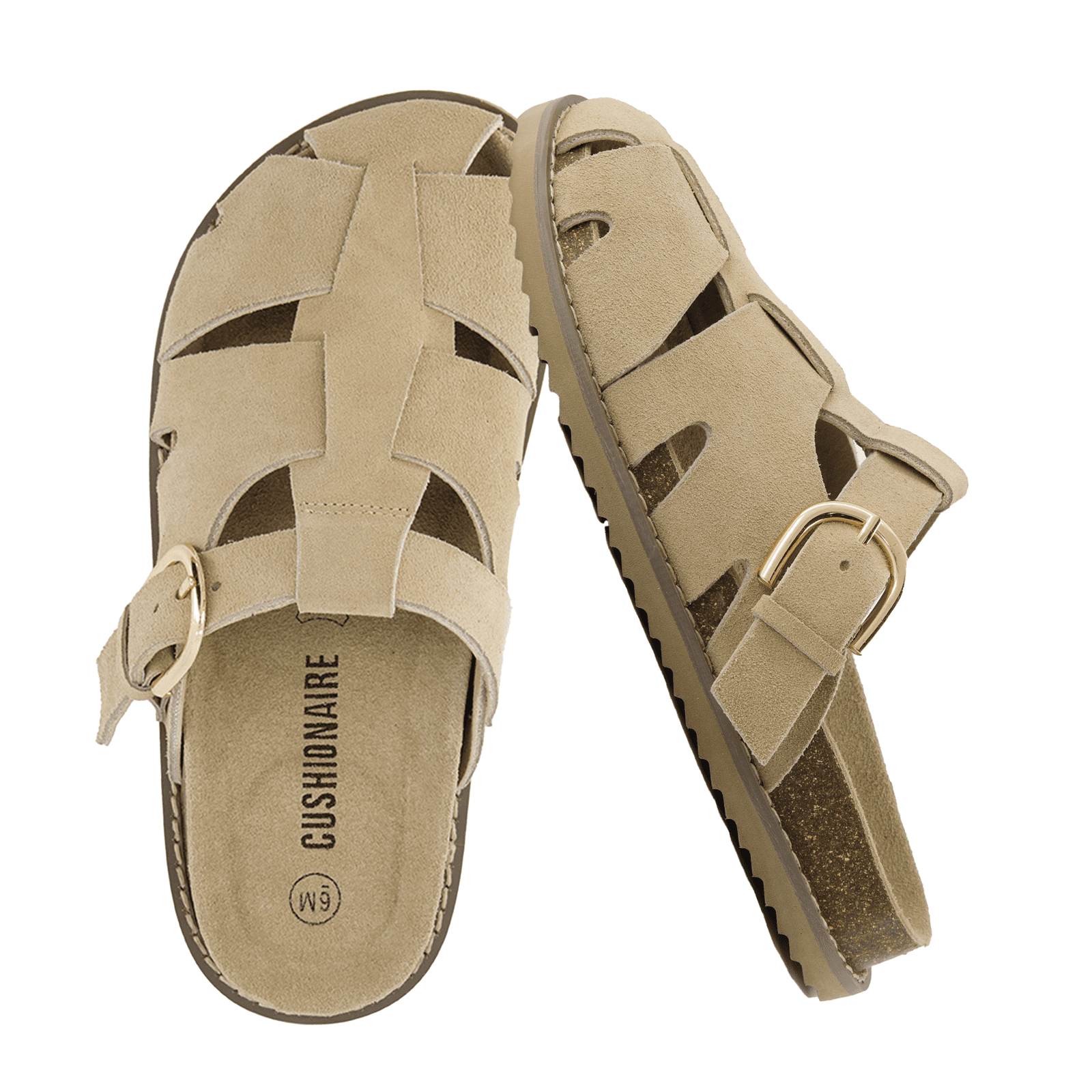 Cushionaire Benson Genuine Suede Clogs for Women – Adjustable Buckle ...