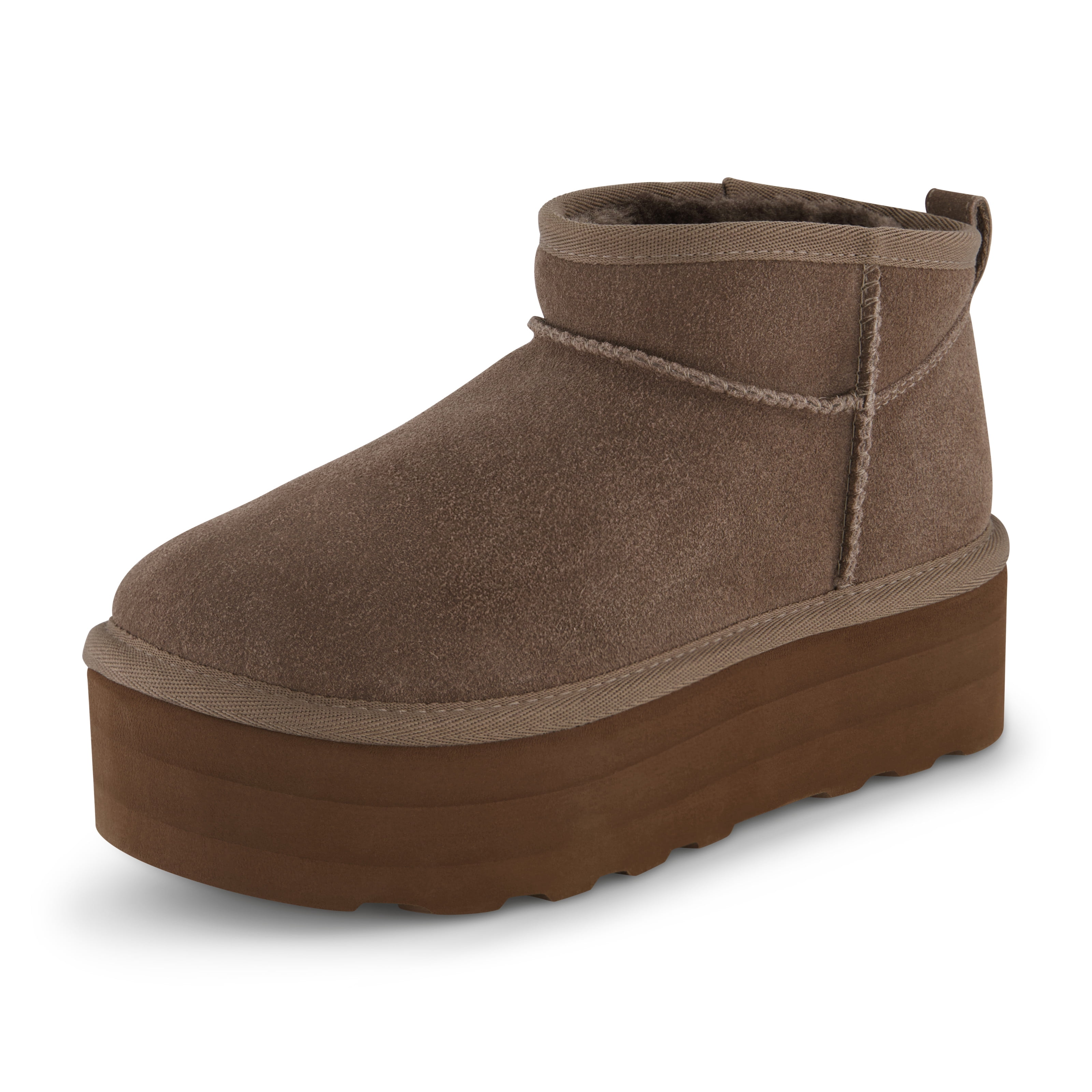 CUSHIONAIRE Women's Hippy Genuine Suede Pull On Platform Boot +Memory ...
