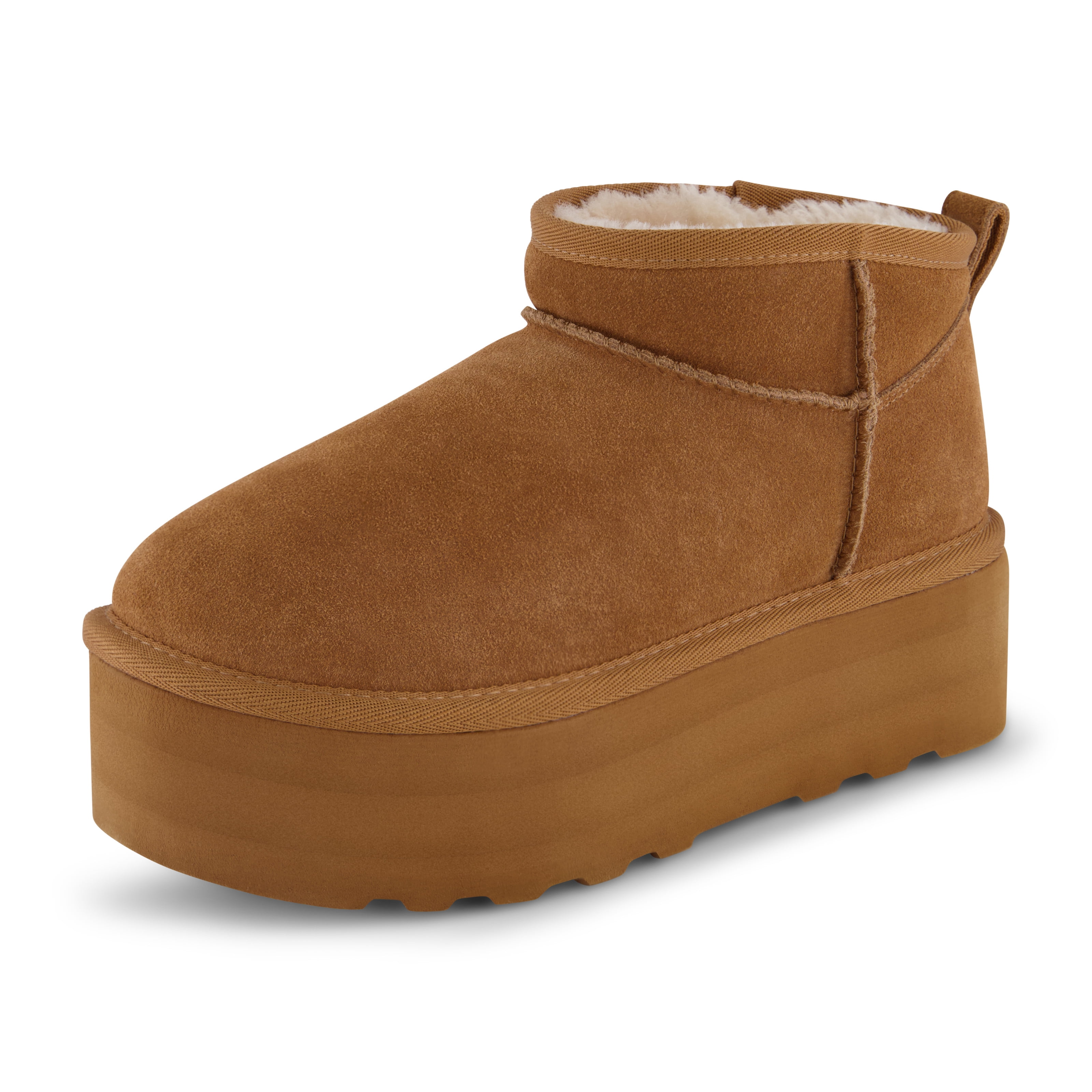 CUSHIONAIRE Women's Hippy Genuine Suede Pull On Platform Boot +Memory ...
