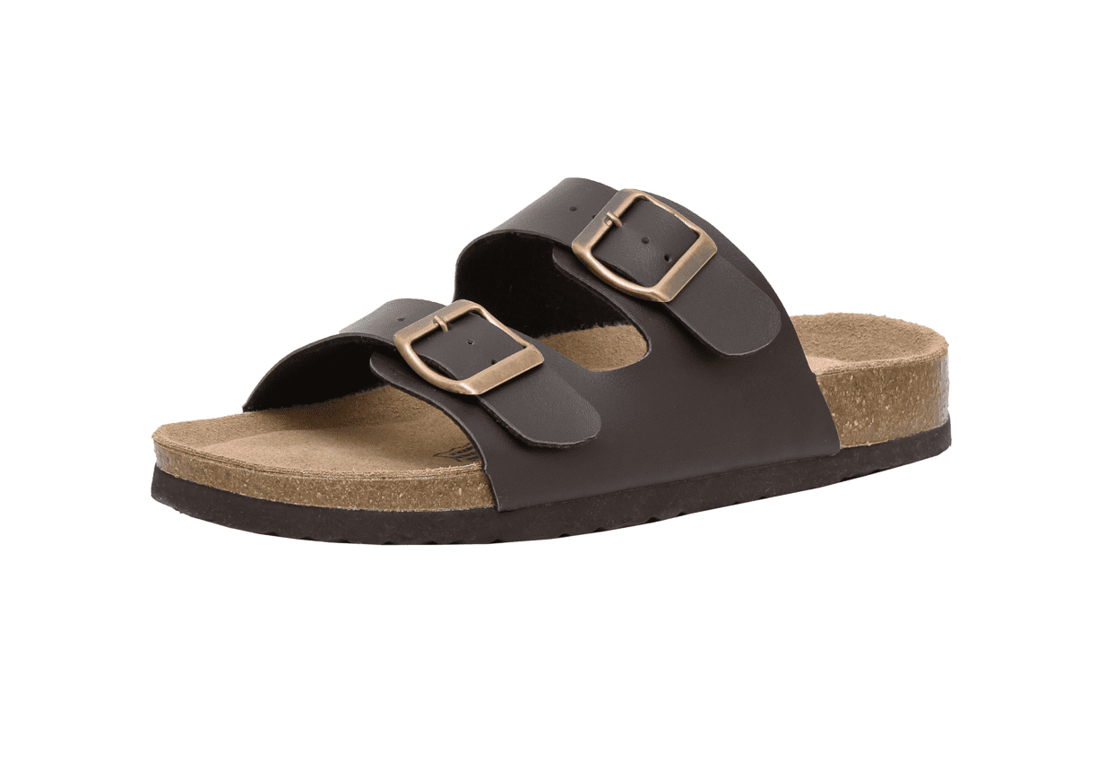 Cushionaire Women's Lane Cork Footbed Sandal – Comfortable Double ...
