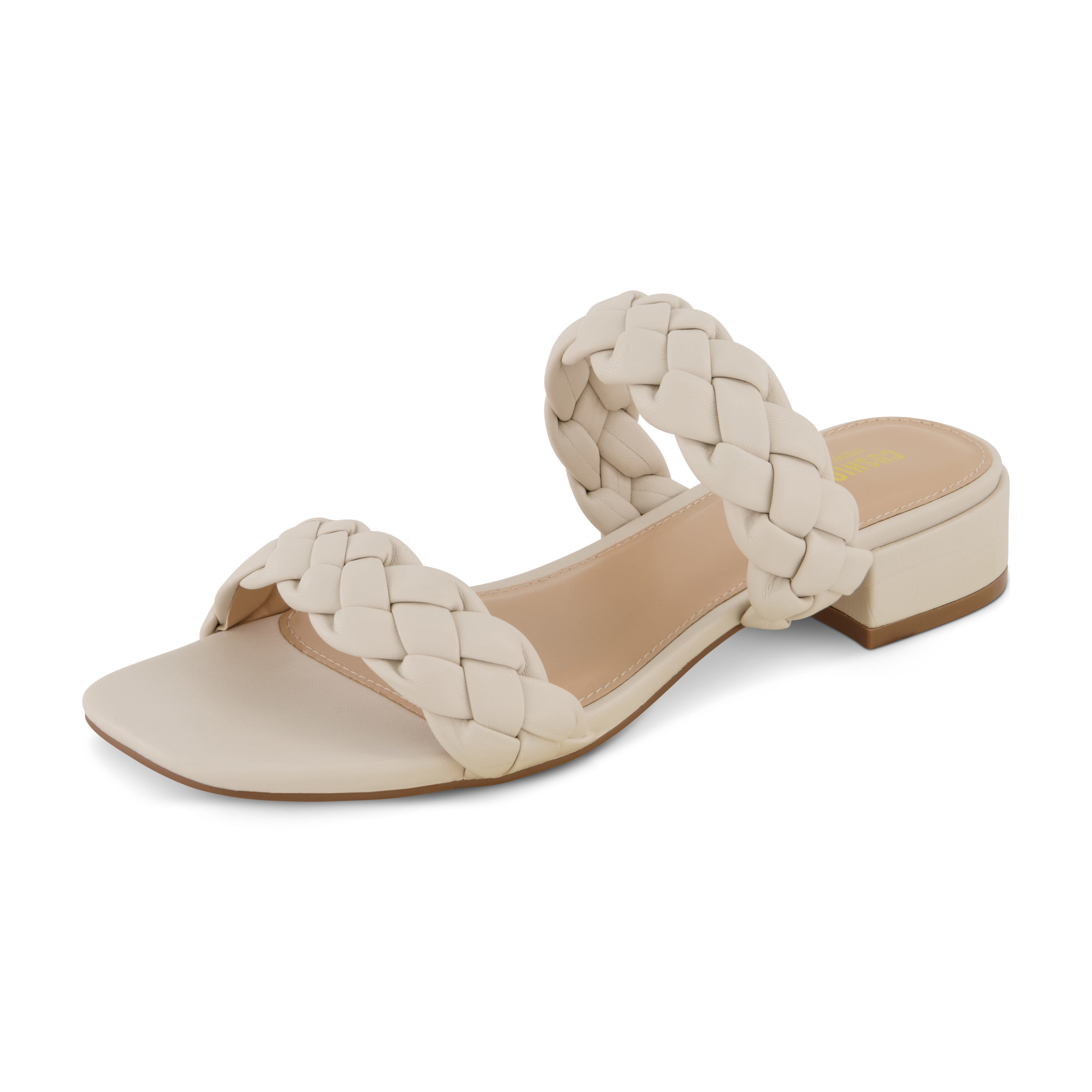 CUSHIONAIRE Women's Braided Slide Sandal, Vegan Leather, Memory Foam ...