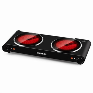 Cusimax Small Counter Stove, 1800W Dual Burner, Modern Stainless ...