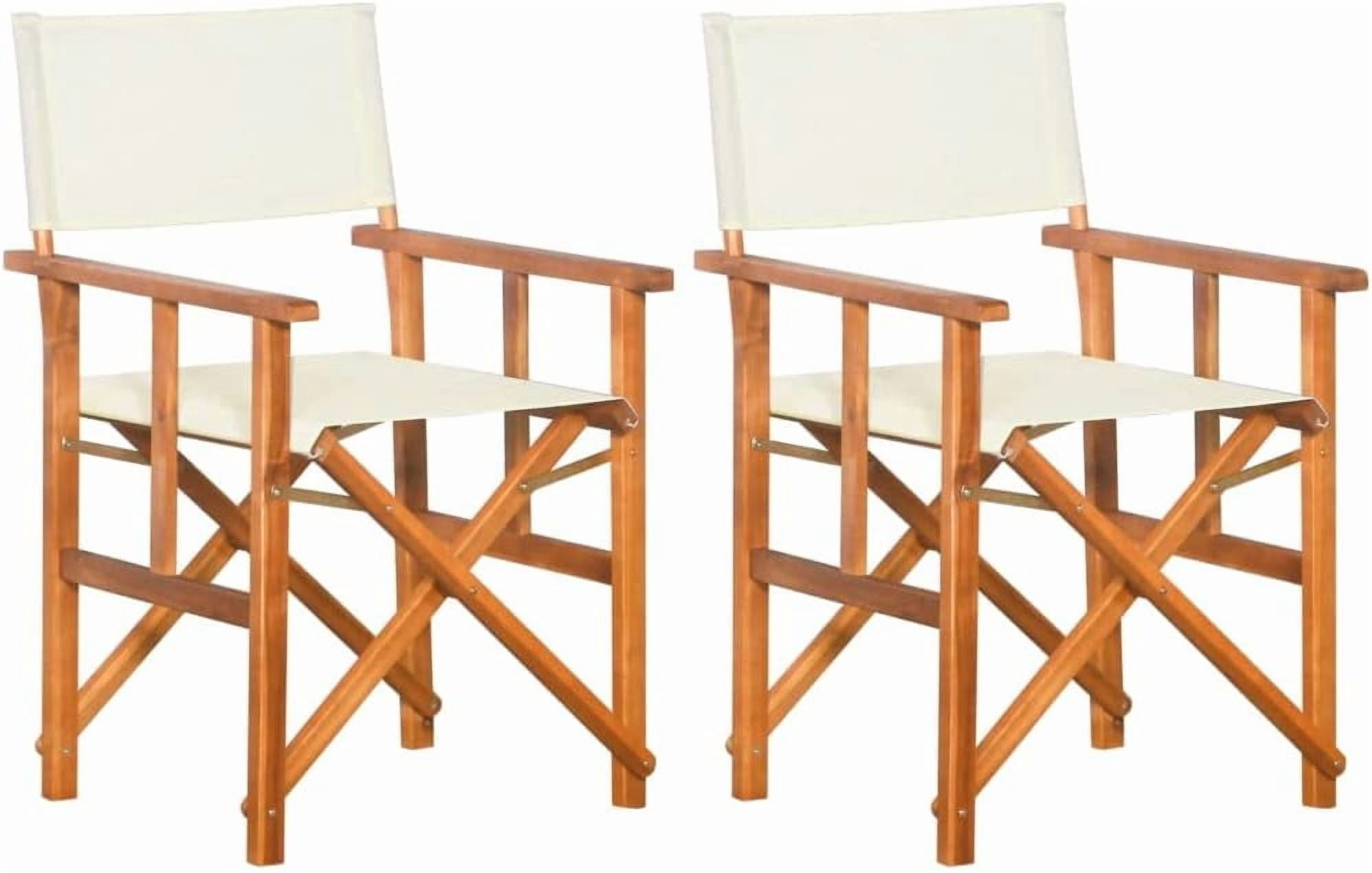 CUSON Folding Director's Chairs 2 pcs (18.8" Seat Height) | Wooden ...